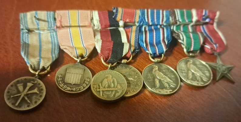 USAAF USAF WWII Post War Bronze Star Mini Medal Bar - Etsy