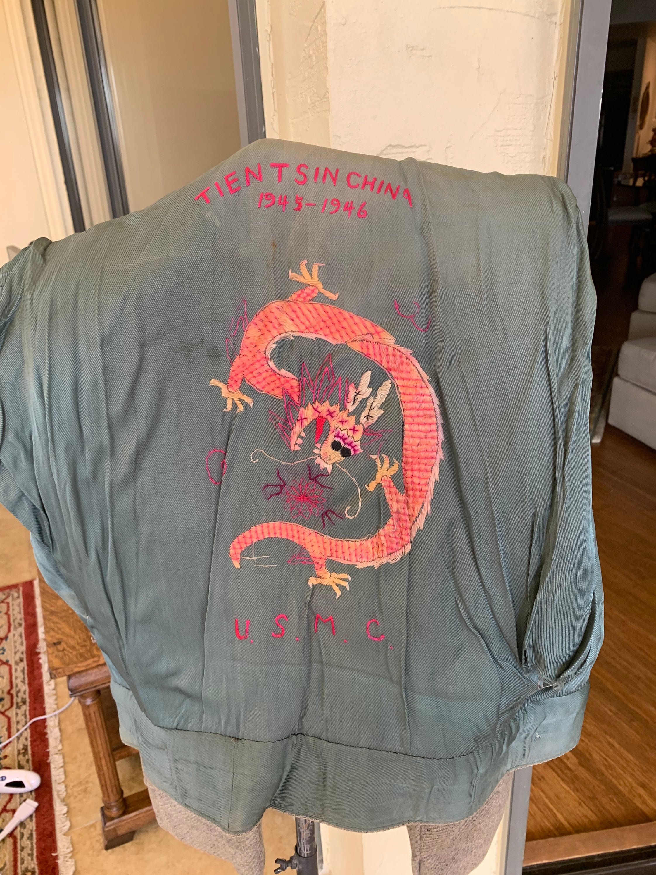 China Marine Embroidered Dragon USMC Chinese Tailored Wool Alpha Jacket ...