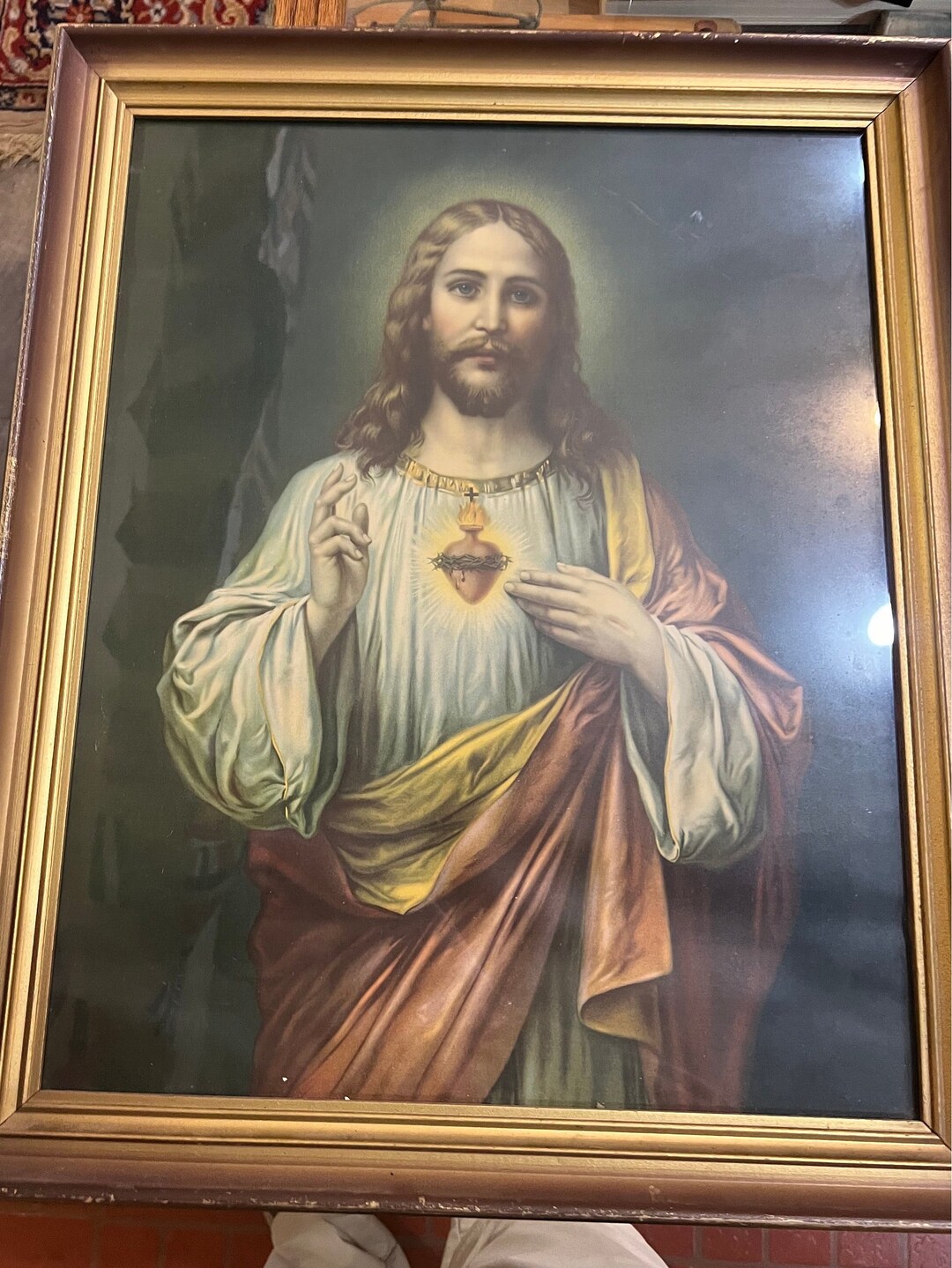1940s Large Jesus Lithograph - Etsy