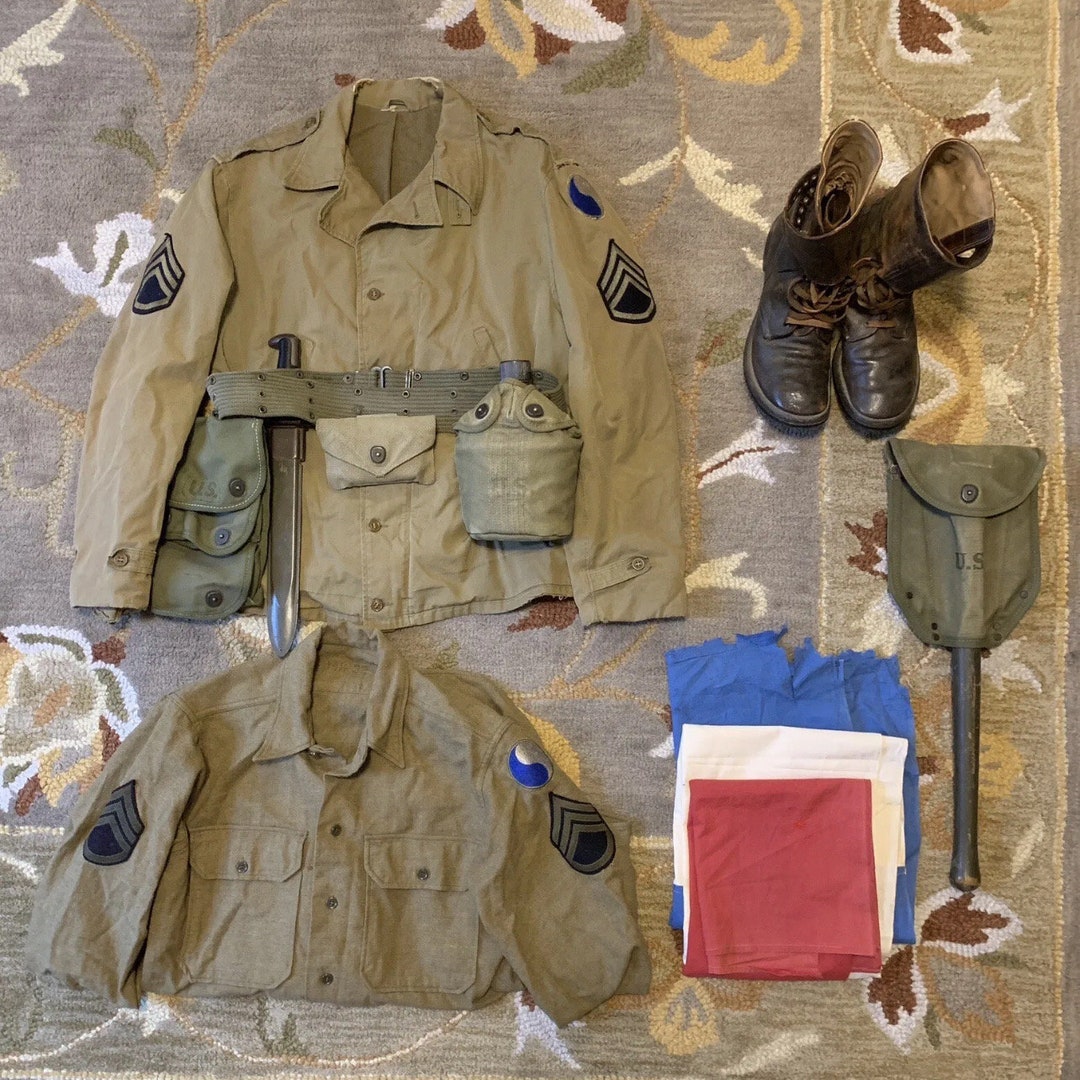 US WWII 29th Infantry Division Grouping M41 Uniform Field Gear Bring ...