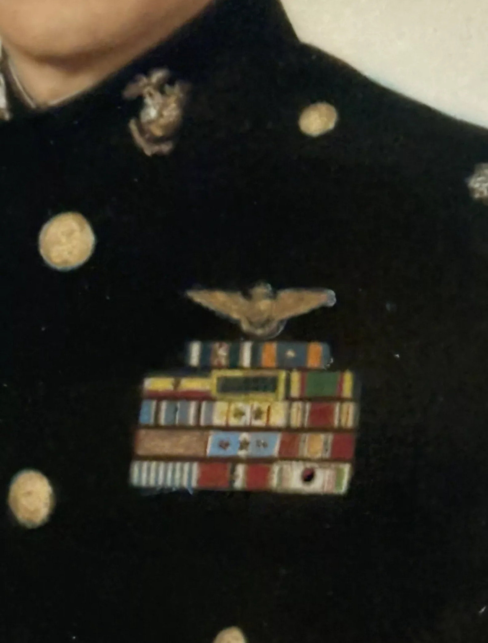 WW2 USMC Decorated Aviator Officer Photo Flying Cross Marine Korea Egas ...