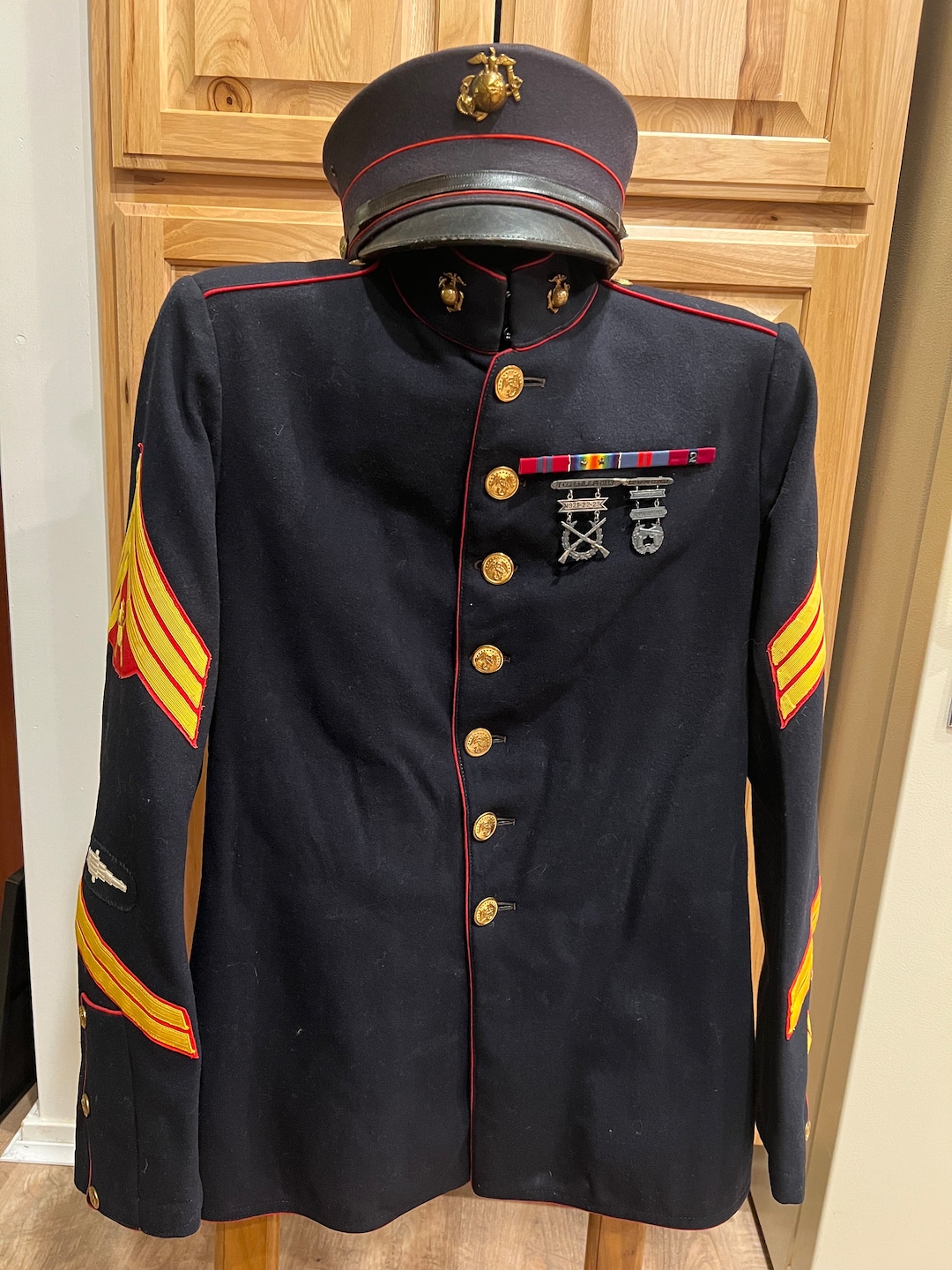 Stunning Interwar 1913 Cap and 1920's Named Gunnery Seargent USMC Dress ...
