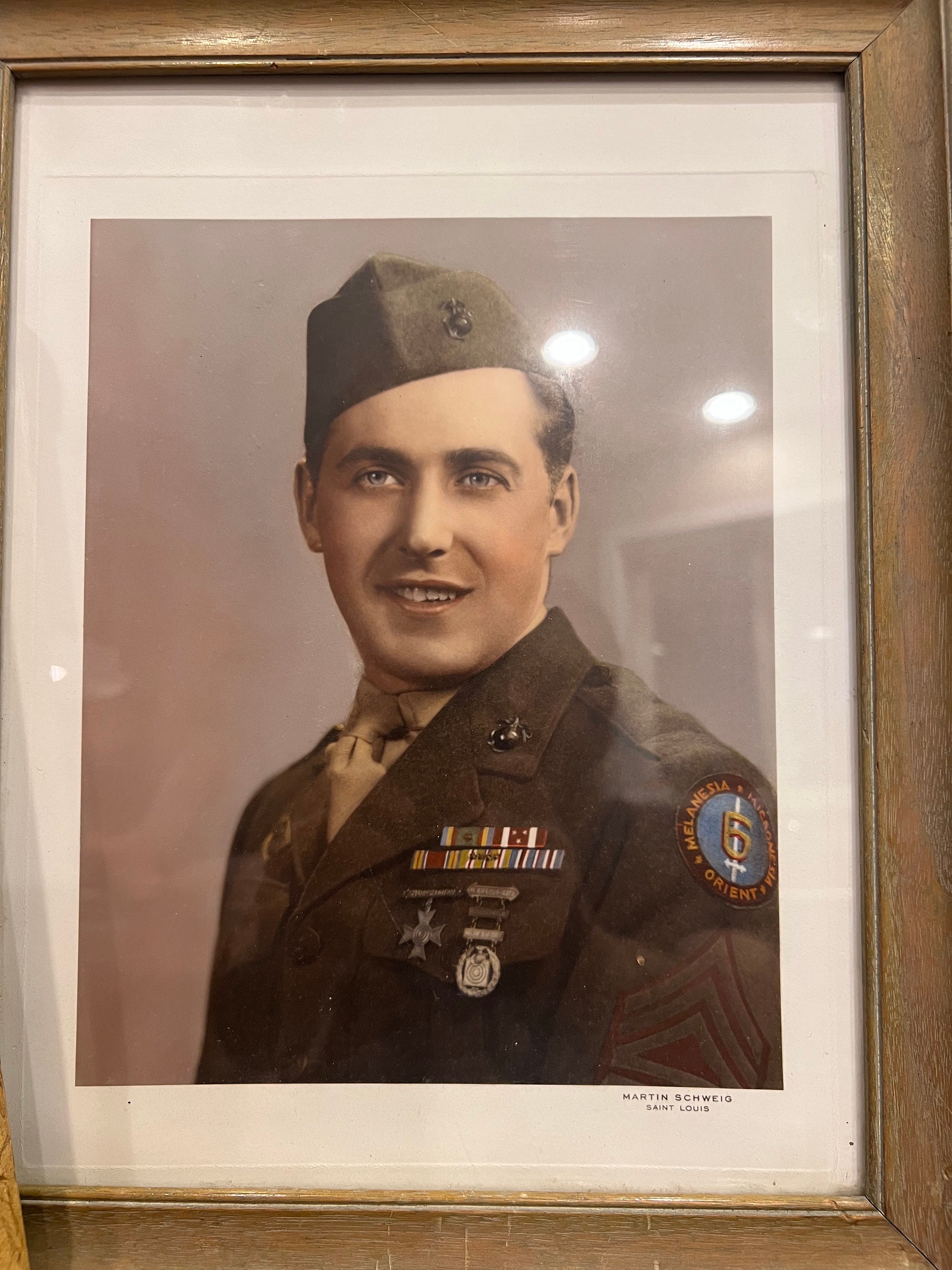 1940’s Identified 2 Orig WWII USMC 6th Division Studio Portrait 17 X14 ...