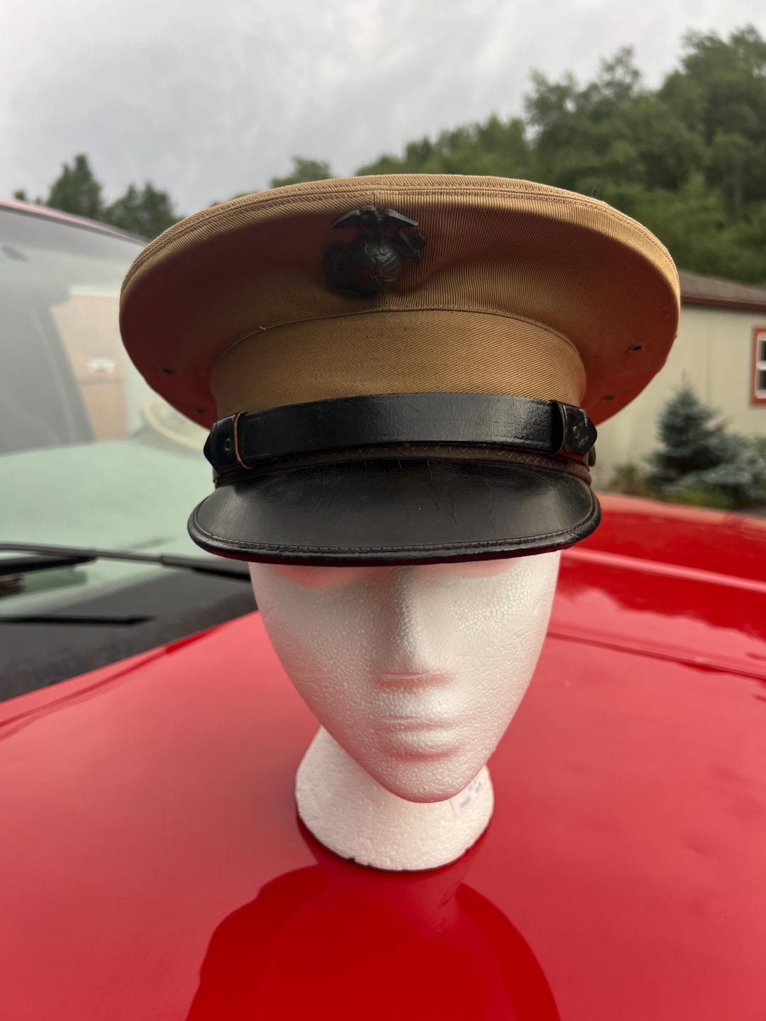 WWII Era USMC Khaki Visor Service Cap or Hat W/ega Device - Etsy