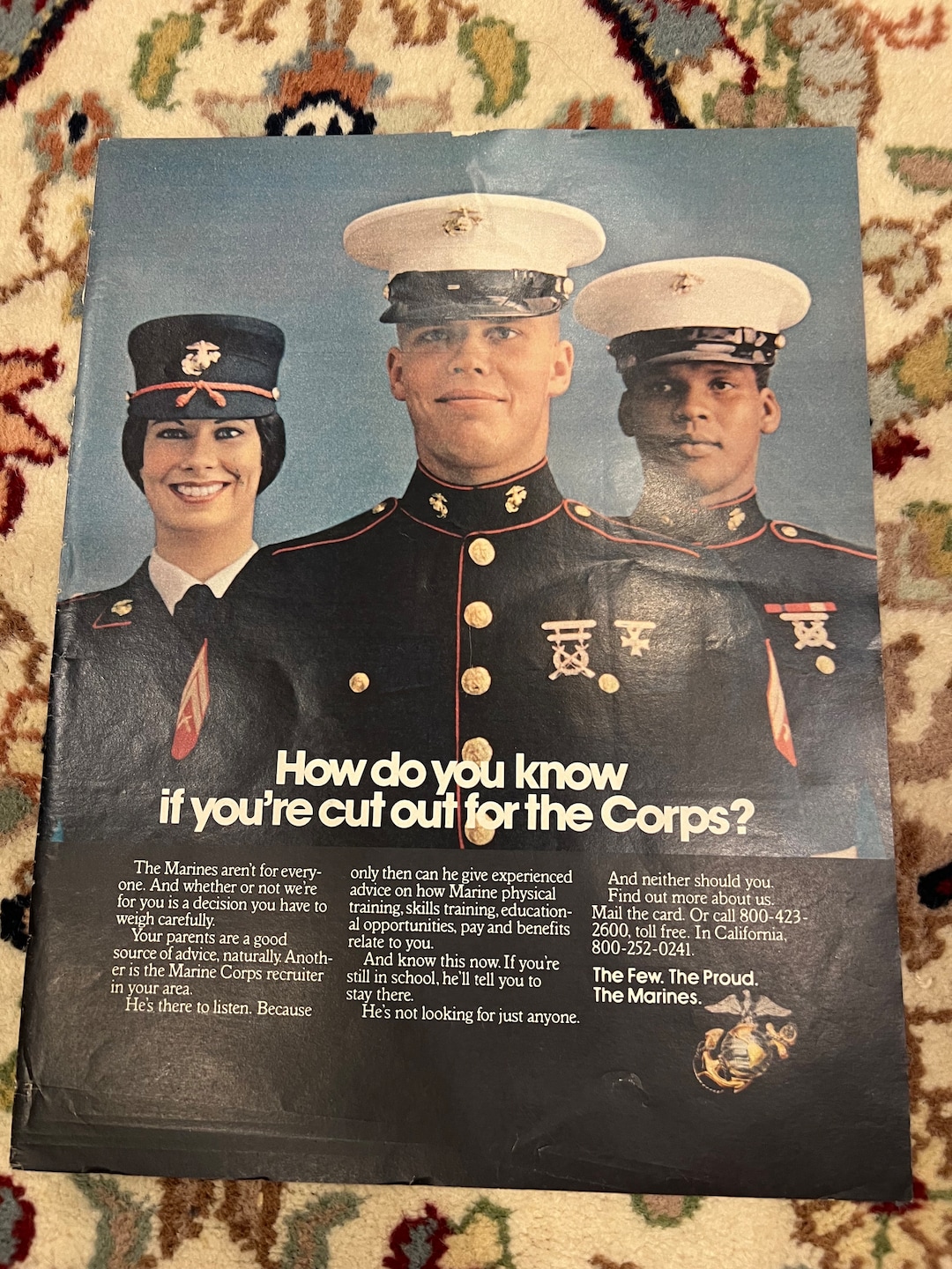 1980’s USMC Magazine Cutout Advertisement - Etsy