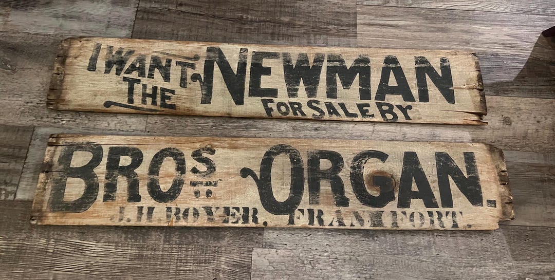 Antique Industrial Wooden Warning Sign “I Want the New Man – for Sale ...