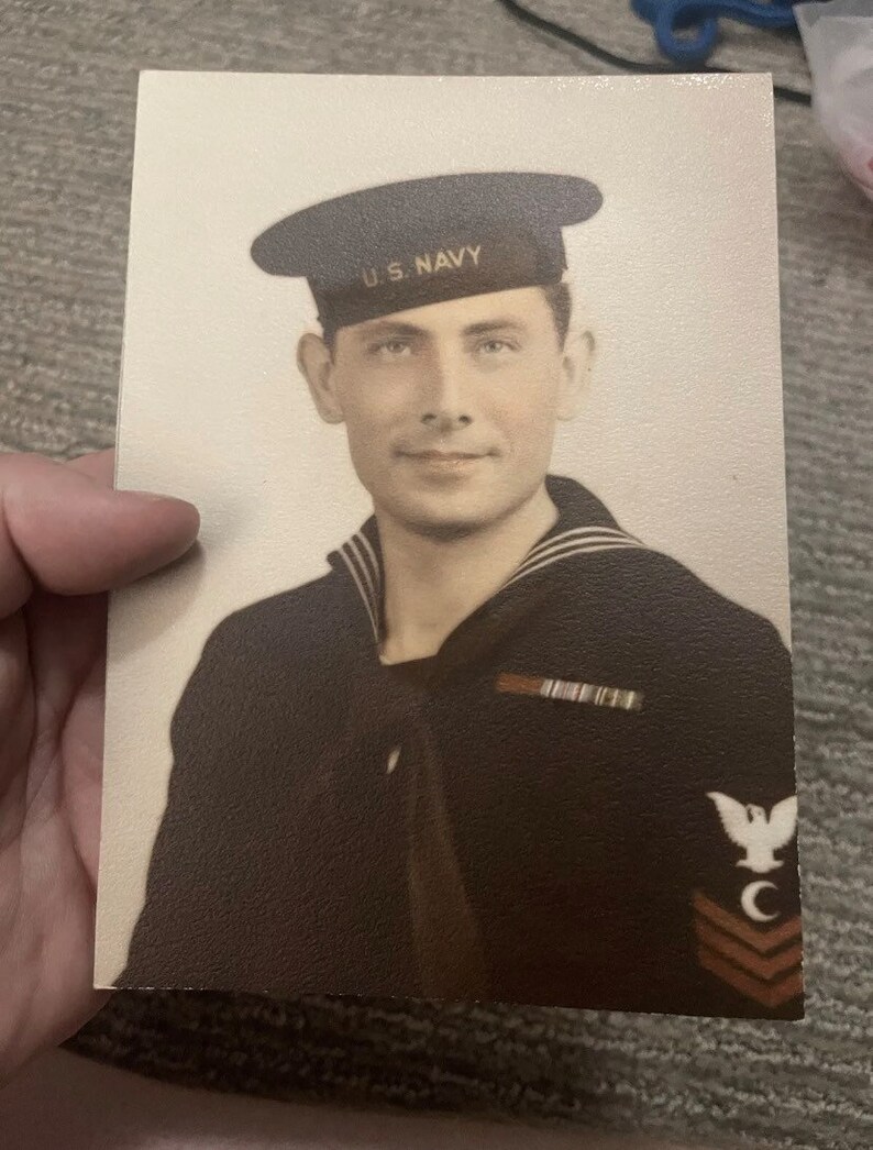 1944 Ww2 Colorized Navy Cook Large Photo - Etsy