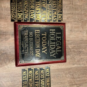 Antique Bank 1910 Legal Holiday Brass Sign - Etsy