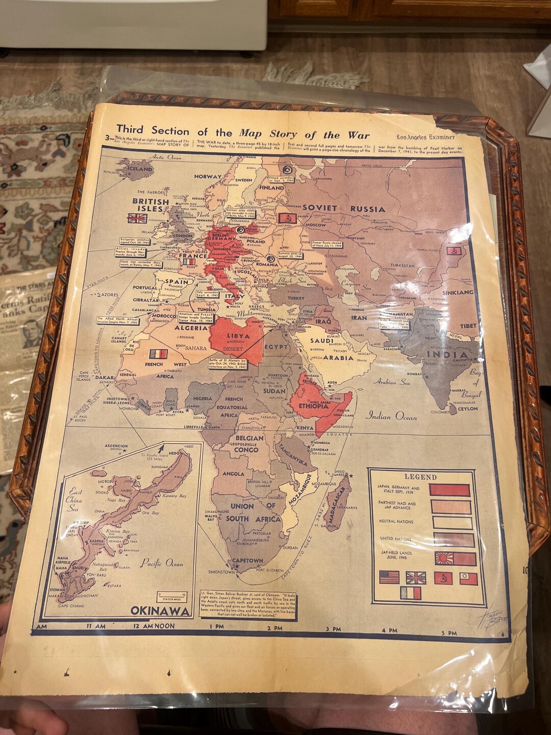 War Map Single Page Los Angeles Examiner WW2 - Etsy