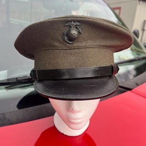 WWII USMC Marine Corps Enlisted Visor Cap or Hat W/ega Device - Etsy