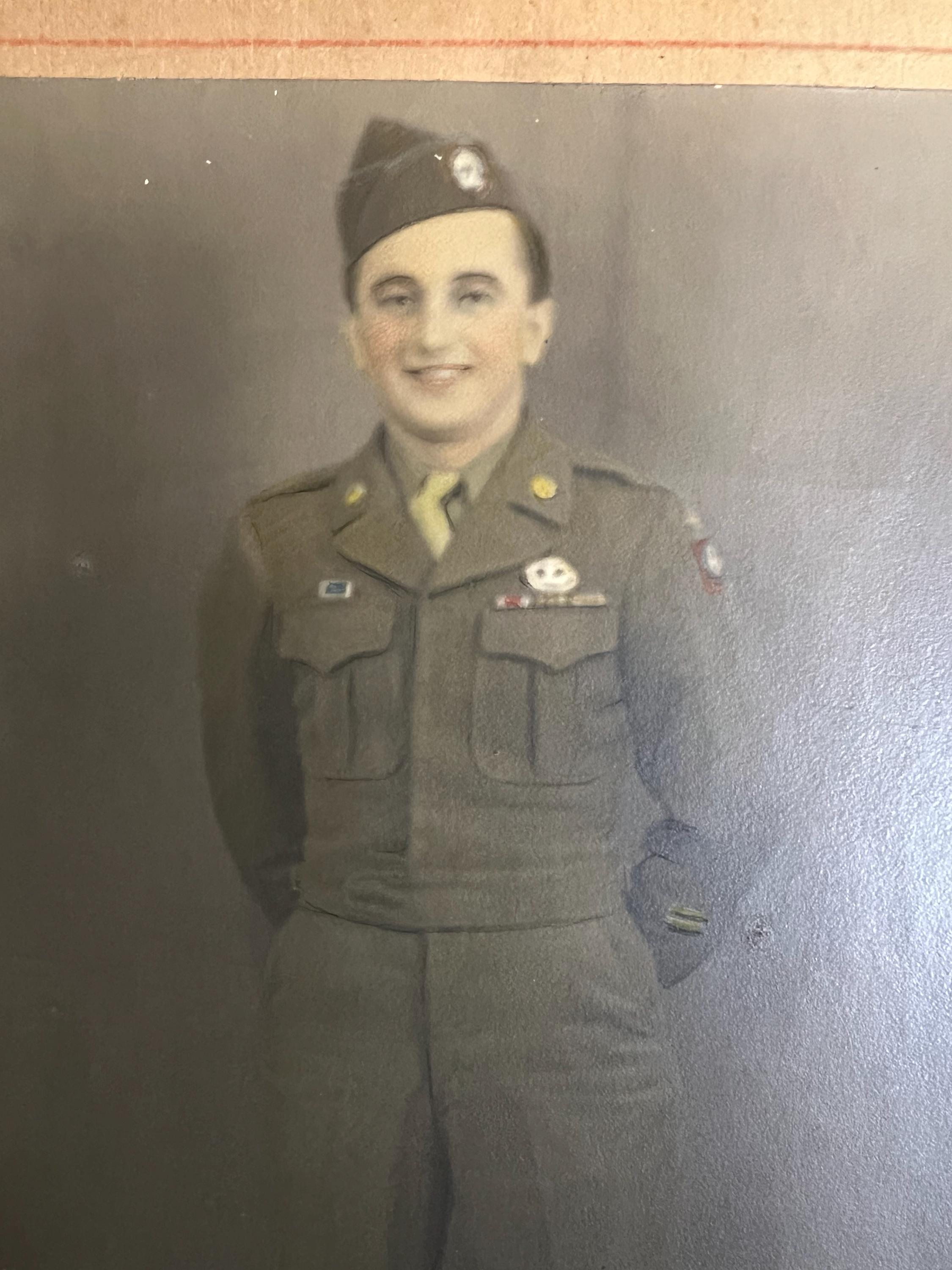 French WWII 82nd Airborne Paratrooper Hand Colorized Portrait France C ...