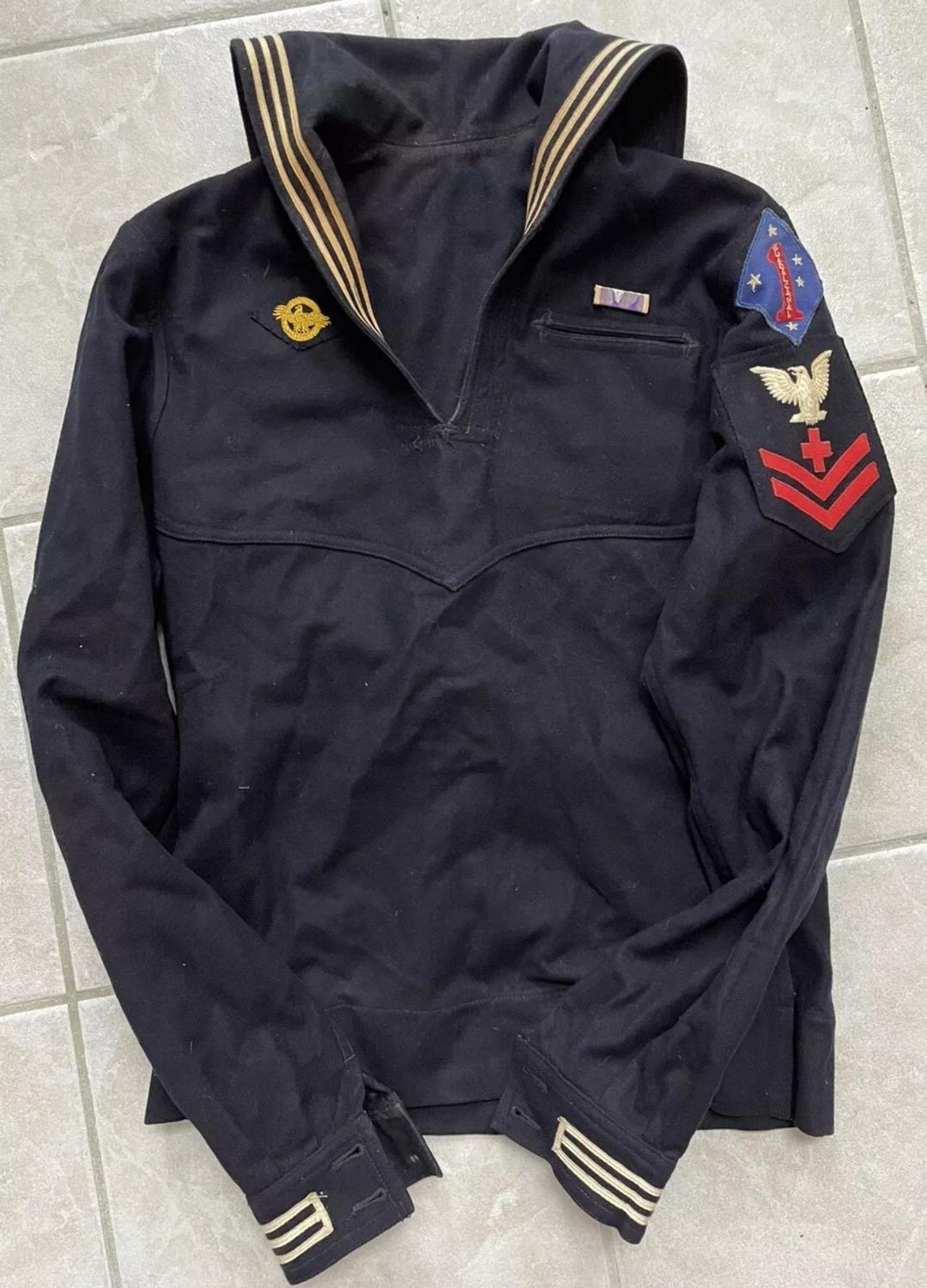 WWII US Navy Corpsman Pharmacist Mate Dress Blue Uniform 1st USMC ...