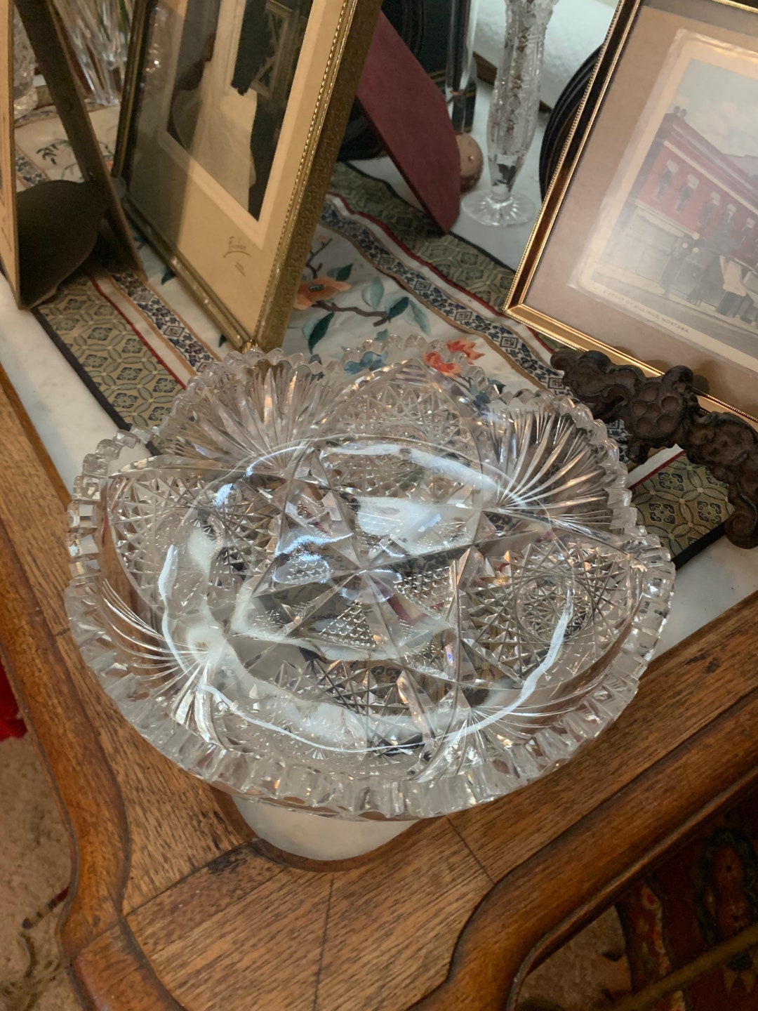 Large Cut Crystal Tray - Etsy