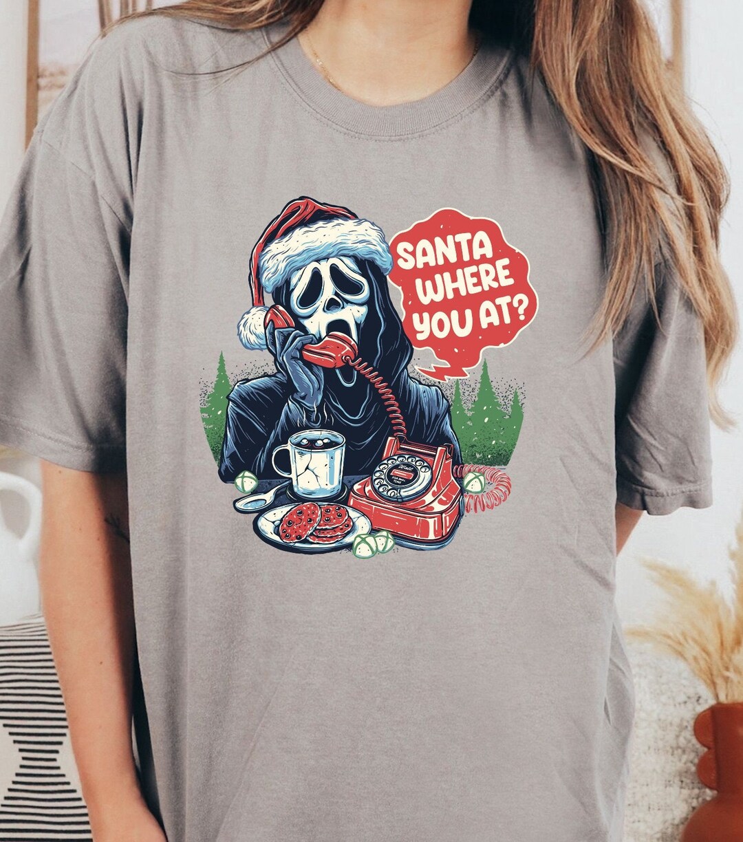 Santa Where You at Ghost Face Christmas T Shirt Ghostface - Etsy