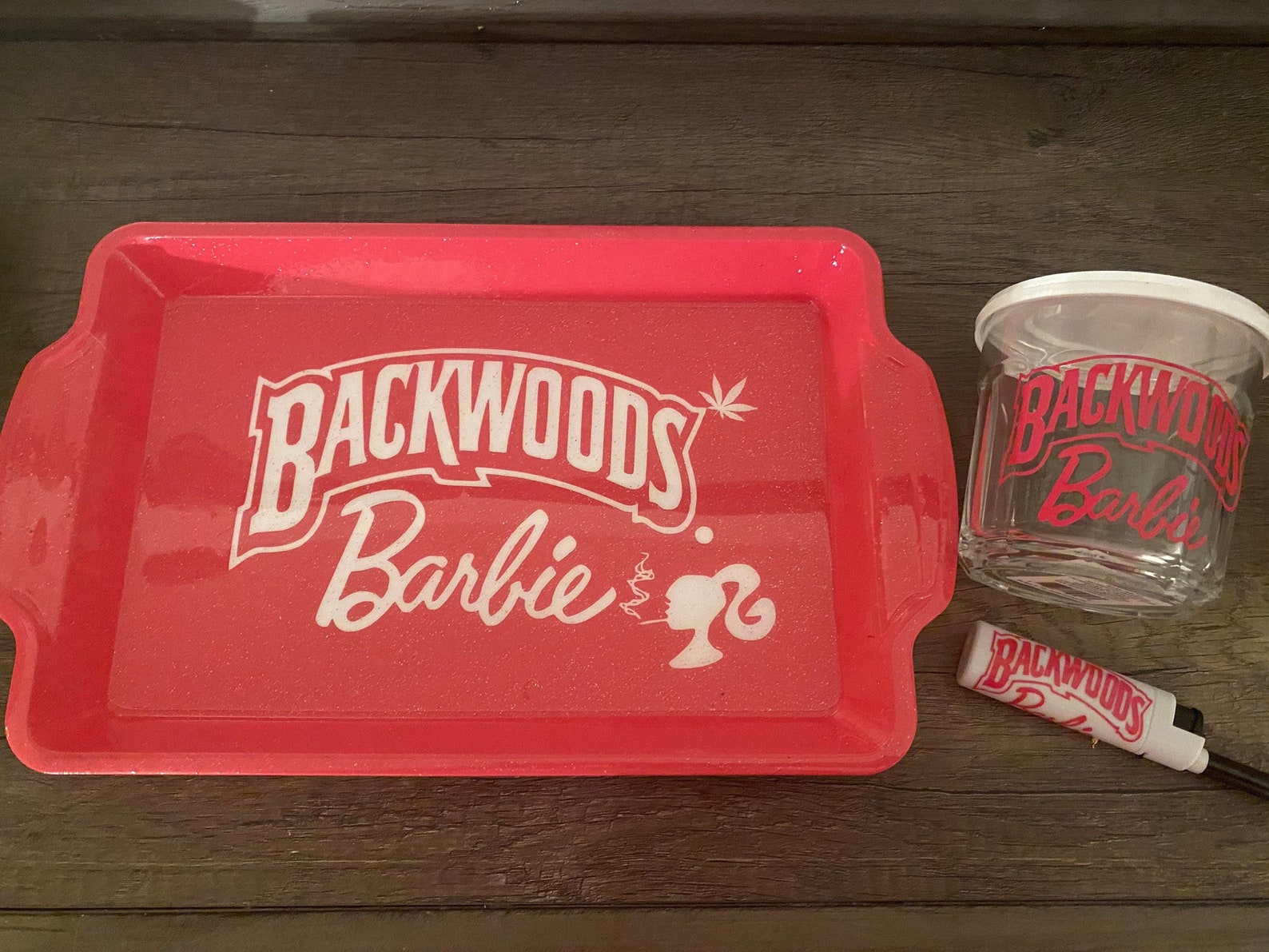 Backwoods Barbie Rolling Tray Cute Pink Glitter Bundle | Etsy