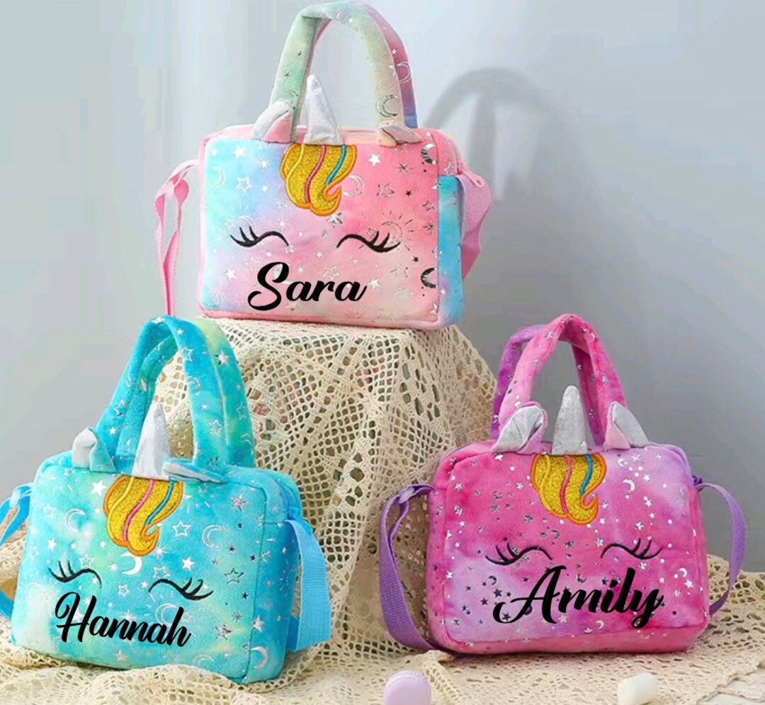 Little Girls Unicorn Fluff Purse Personalized - Etsy