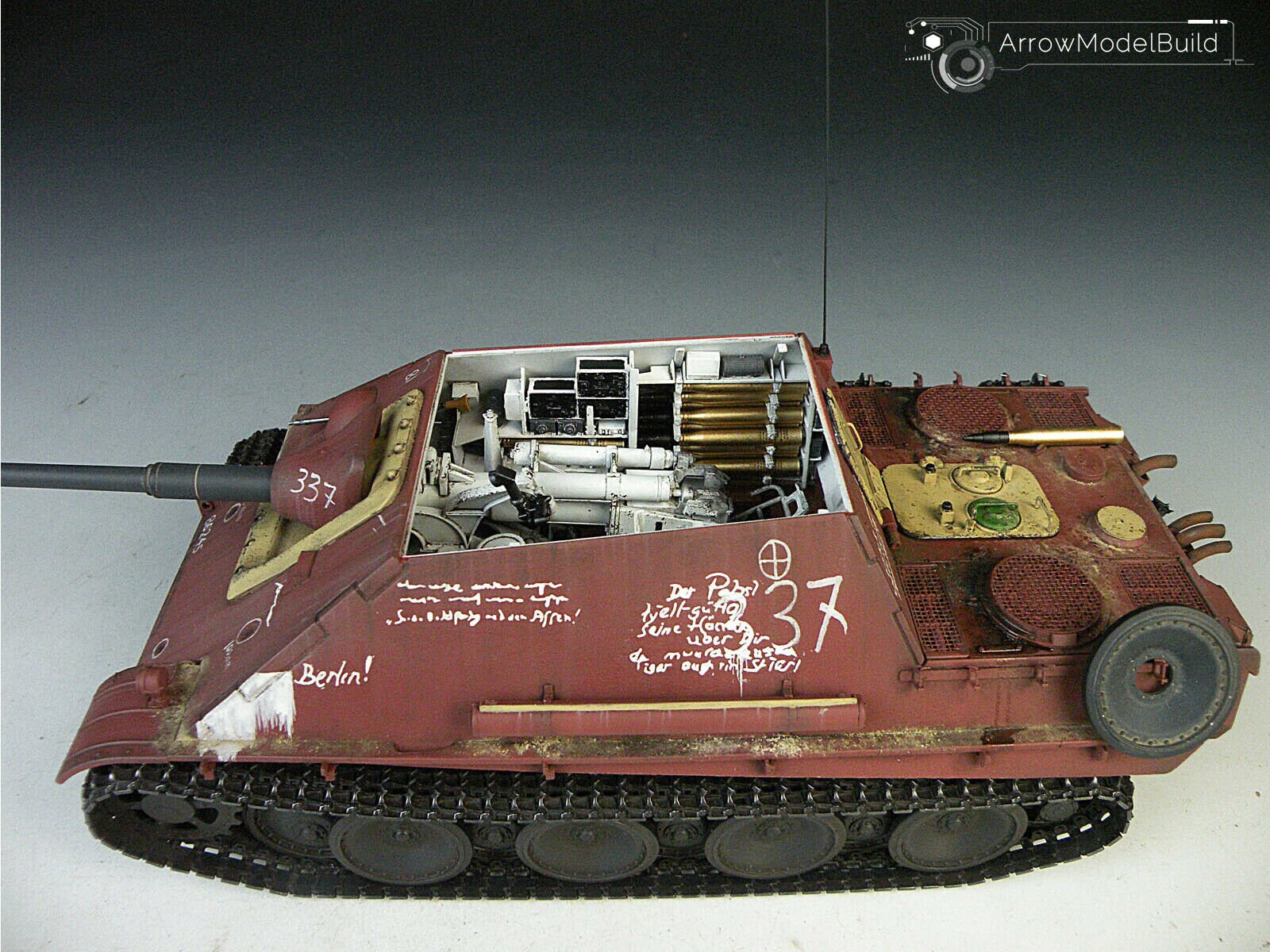 Arrowmodelbuild Jagdpanther Tank full Interior Built & Painted 1/35 ...