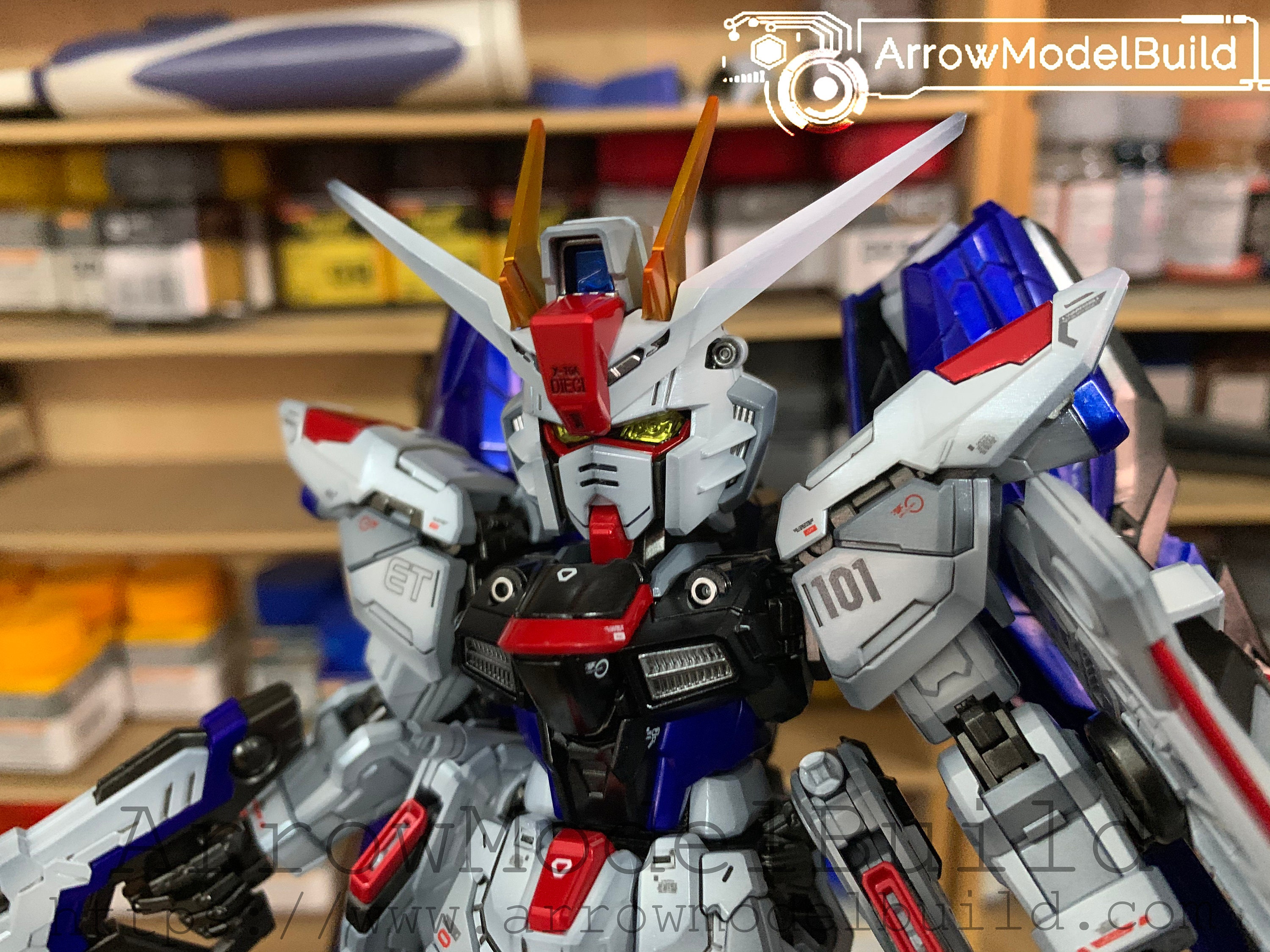 Arrowmodelbuild Freedom Gundam shadow Effect Built & Painted SD Model ...