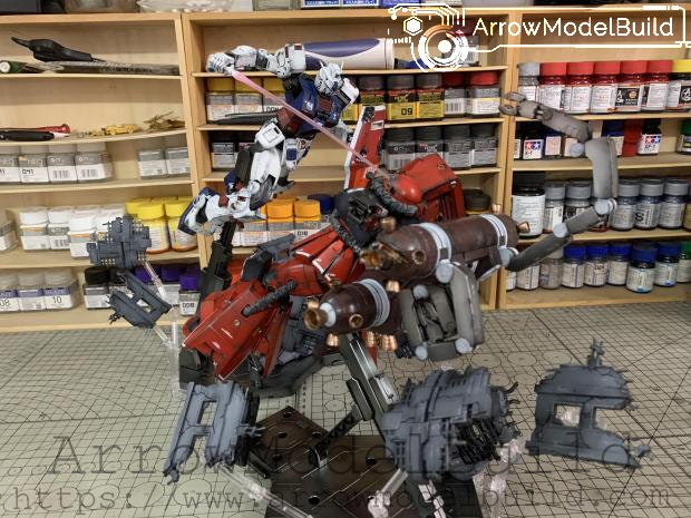 Arrowmodelbuild Psycho Zaku and Full Armor Gundam thunderbolt Ver. Final Battle Built & Painted ...