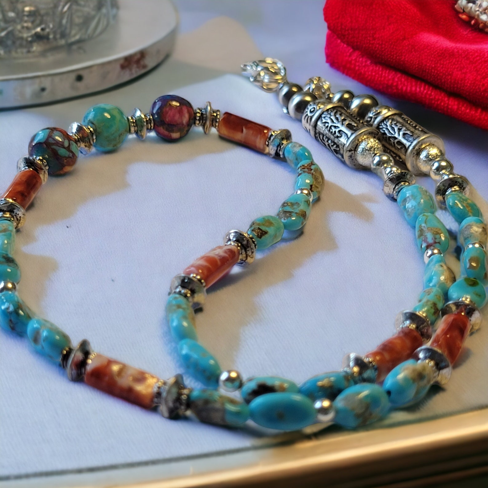 Extremely Rare Castle Dome Turquoise Kingman Dahlia Red Spiny Oyster ...