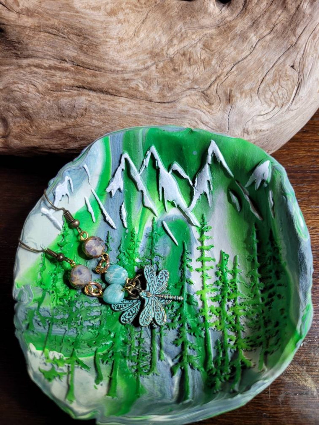 Beautiful Pine Tree Forest Trinket Jewelry Bowl Perfect Stocking ...