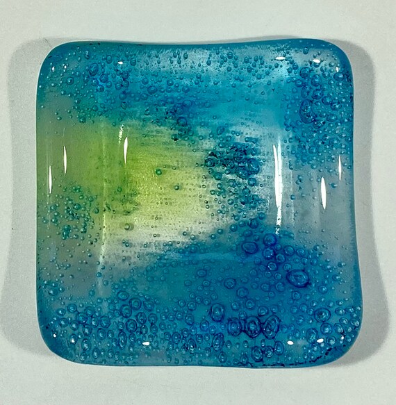 Art & Collectibles Glass Art Suncatchers 3 Handmade Fused Glass Trinket ...