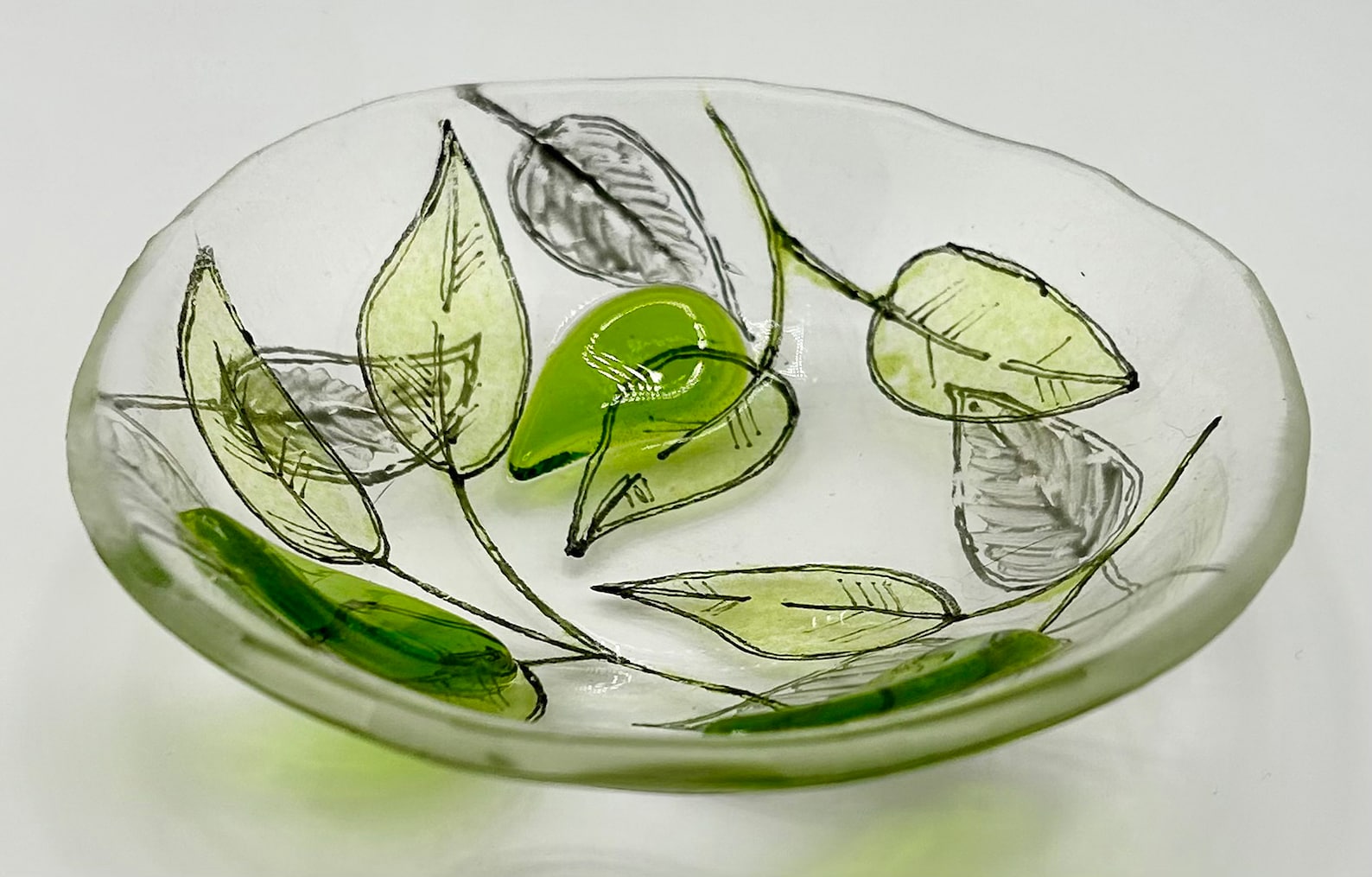 Hand Painted Leaf Design Bowl - Etsy