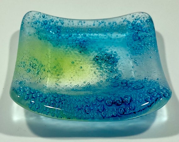 Art & Collectibles Glass Art Suncatchers 3 Handmade Fused Glass Trinket ...