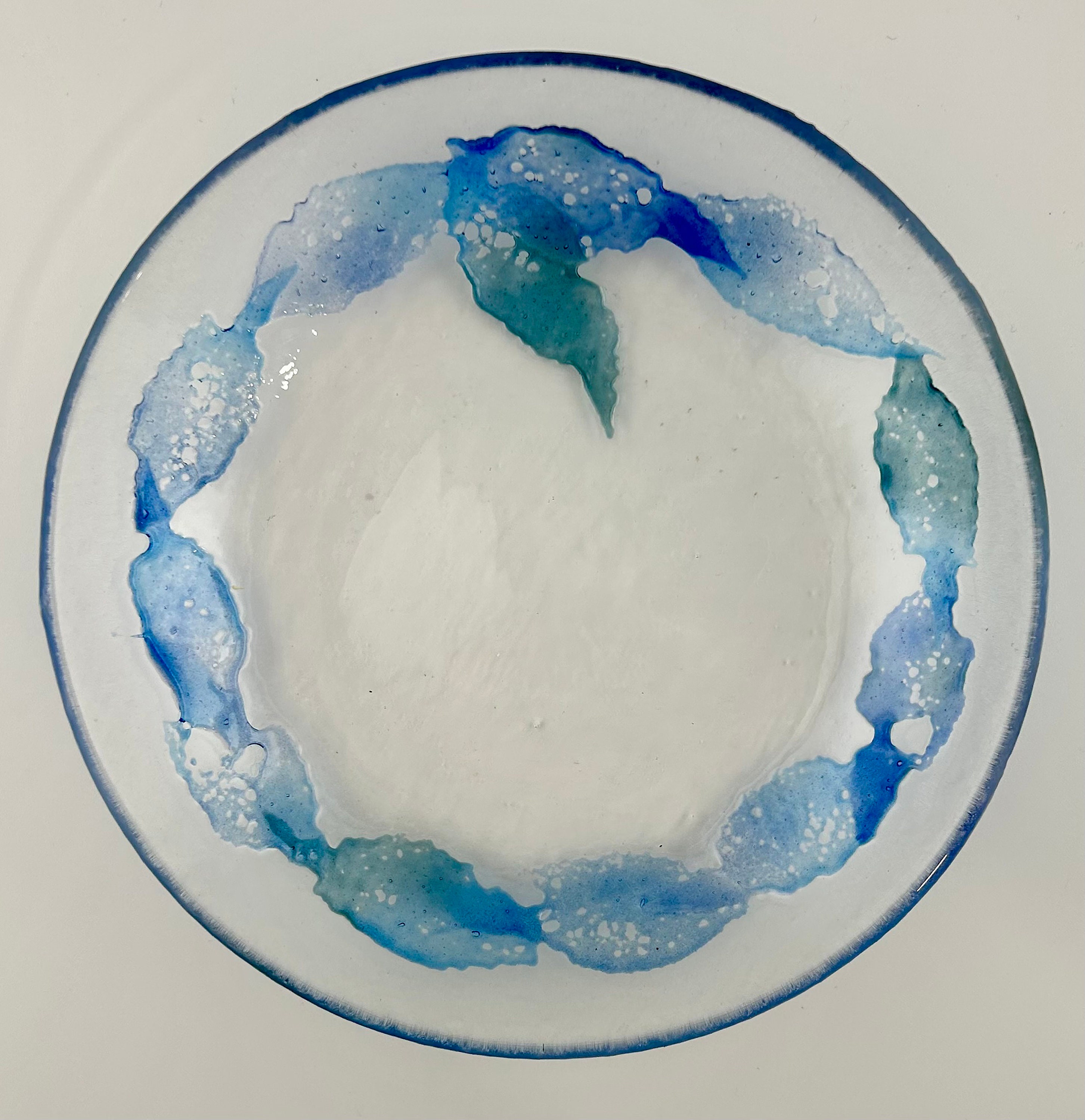 Blue Powder Wafer Leaf Bowl - Etsy