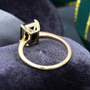 Black Onyx Ring-emerald Cut Black Onyx Ring-925 Sterling Silver Ring ...