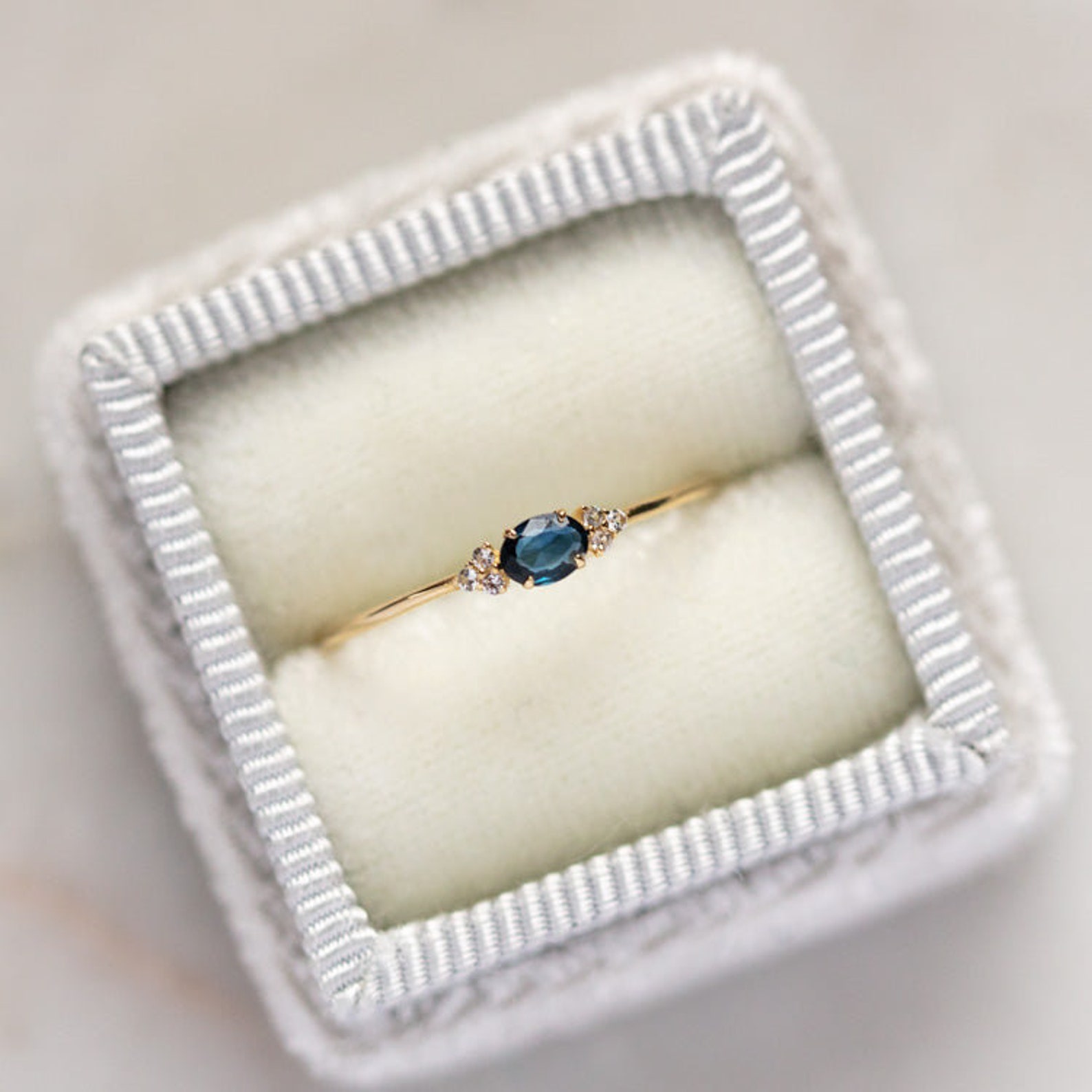 Natural Sapphire Ring-dainty Sapphire Ring-sapphire Stacking - Etsy