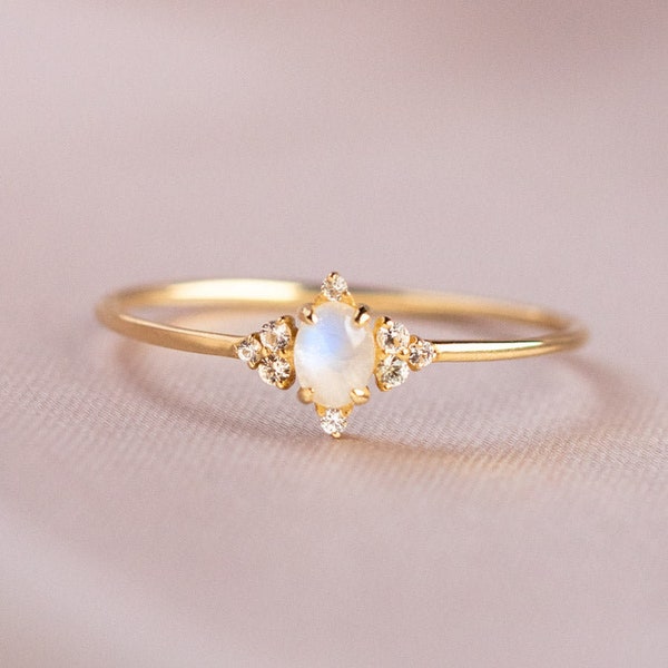 Mondstein ring - Etsy.de