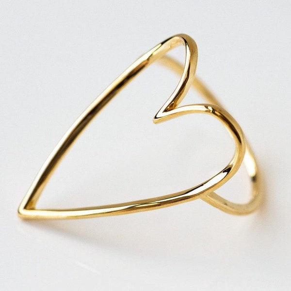 Open Heart Ring - Etsy