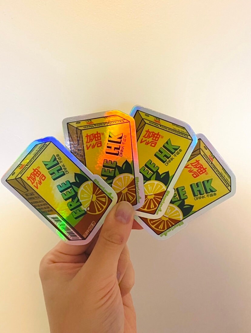 Free Hong Kong Lemon Tea Kiss-cut Stickers - Etsy