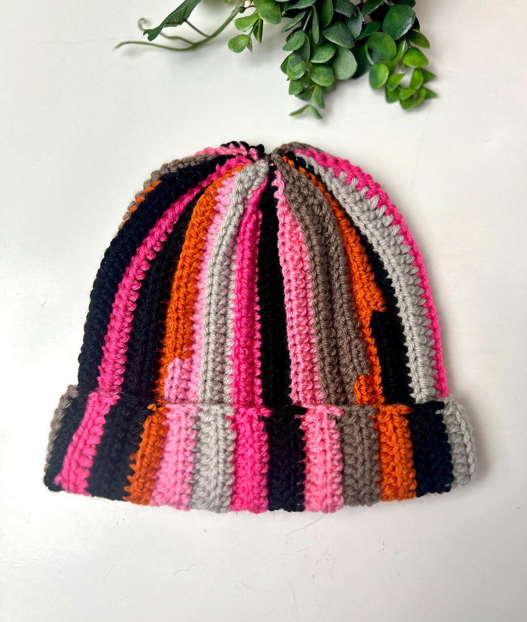 Scrap Yarn Beanie, Crochet Beanie, Crochet Scrap Yarn Beanie for Adult ...