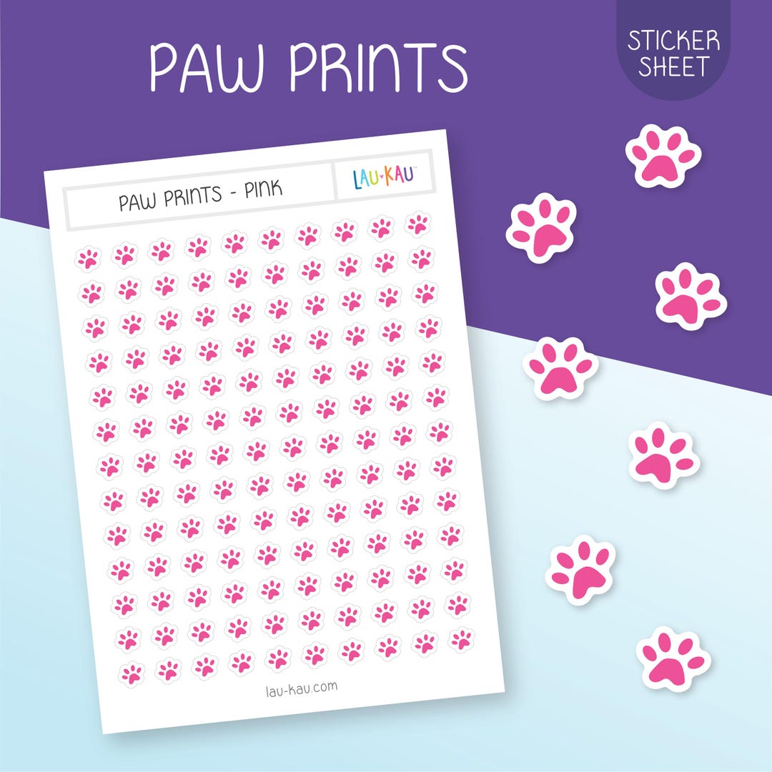 Paw Print Stickers | Paw Print Sticker Sheet | Paw Prints Stickers ...