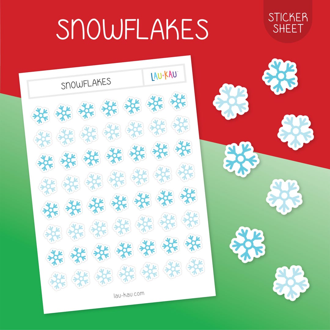 Snowflake Stickers | Snowflake Sticker Sheet | Snow Stickers | Snow ...