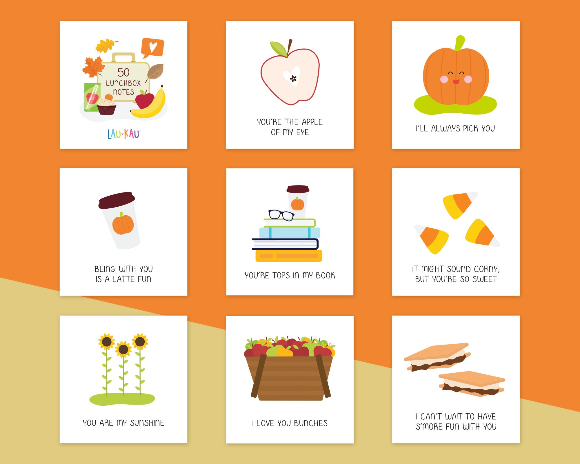 Fall Lunchbox Notes Lunchbox Cards Encouragement Cards - Etsy