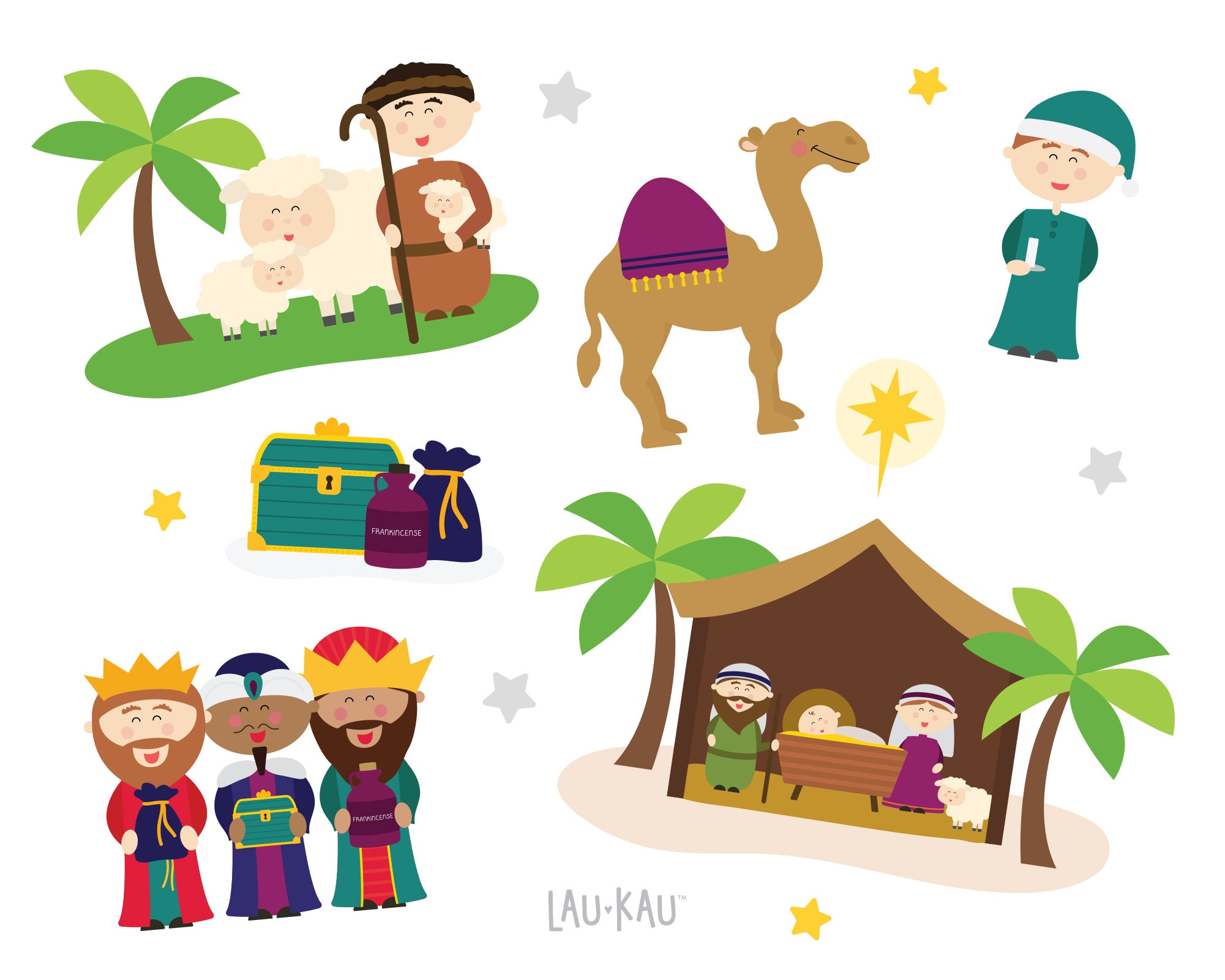 Nativity Sticker Sheet Nativity Stickers Holiday Stickers Christmas ...
