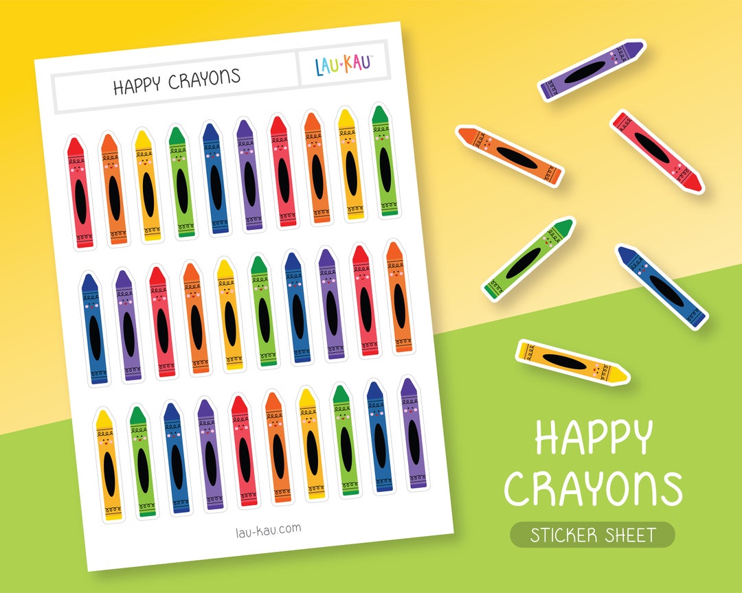 School Sticker Sheet | Crayons Stickers | Crayons Sticker Sheet ...