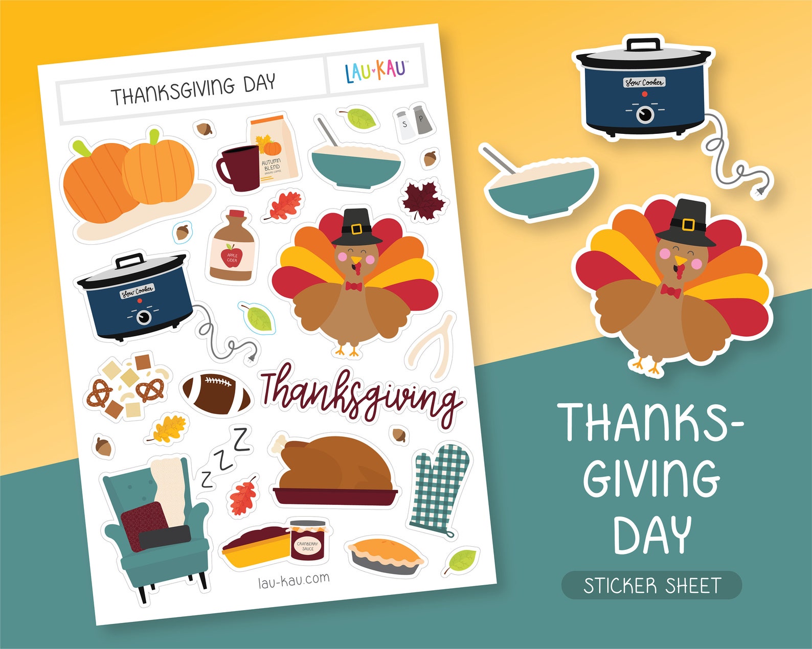 Thanksgiving Sticker Sheet | Fall Stickers | Autumn Stickers ...
