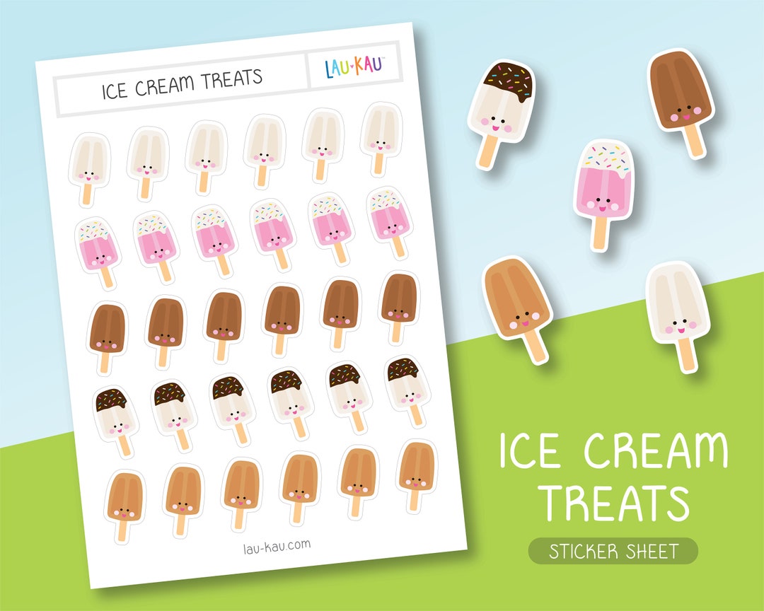 Ice Cream Sticker Sheet | Ice Cream Stickers | Popsicle Stickers ...