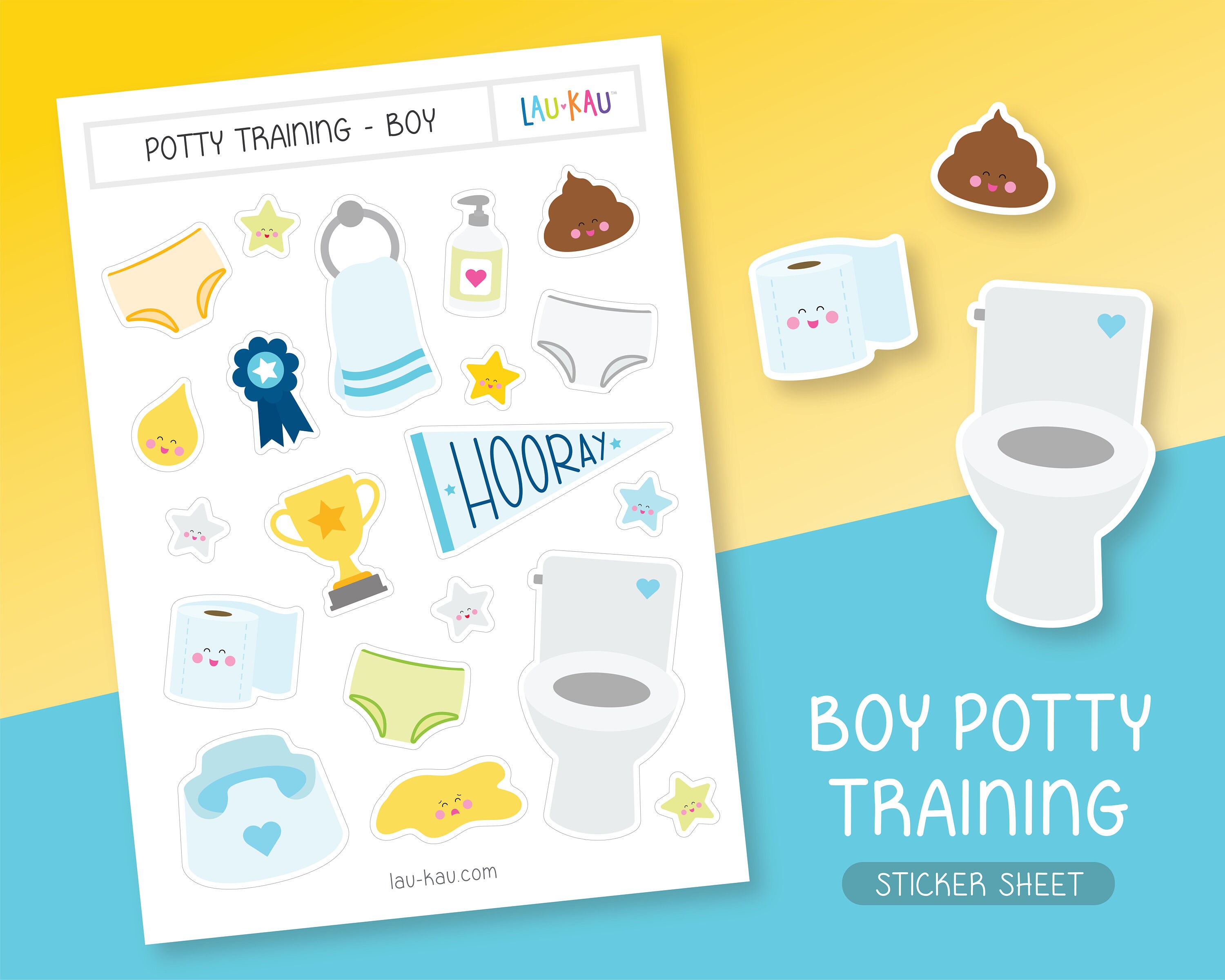 Potty Training Stickers | Potty Training Sticker Sheet | Potty Stickers ...