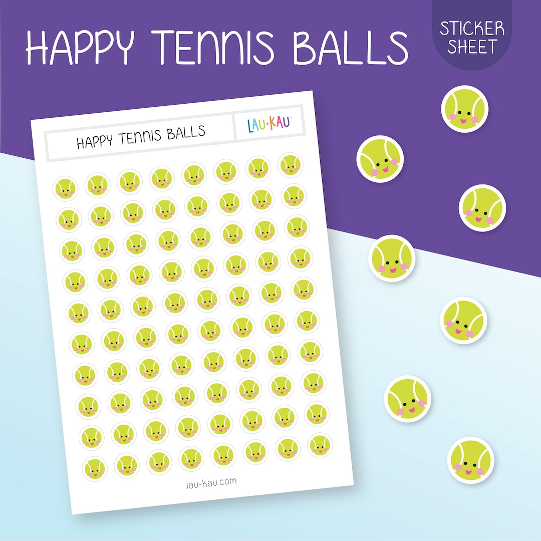 Tennis Ball Stickers | Tennis Ball Sticker Sheet | Tennis Stickers ...