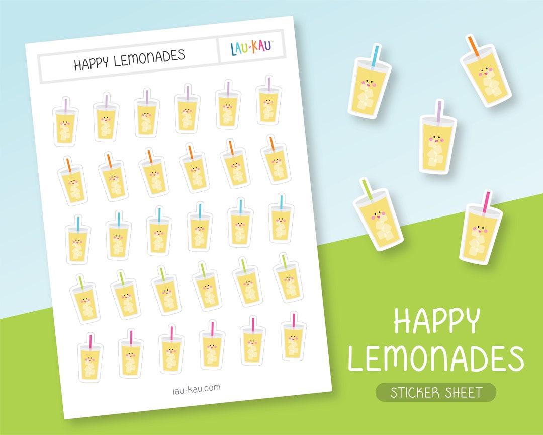 Lemonade Sticker Sheet | Lemonade Stickers | Juice Stickers | Lemonade ...