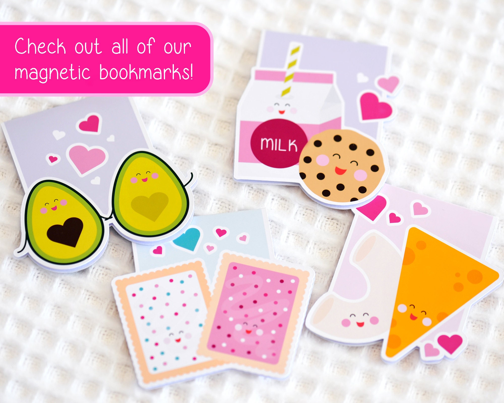 Milk and Cookie Magnetic Bookmark | Valentine Gift | Valentine Bookmark ...