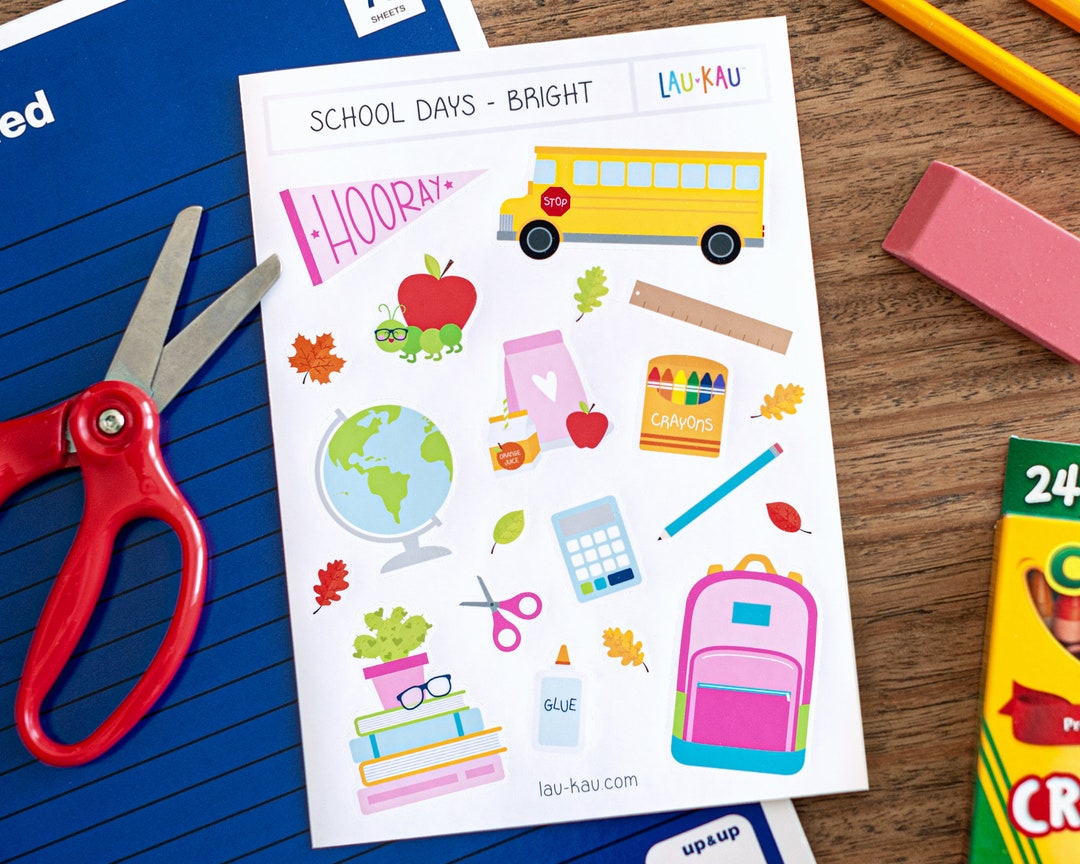 School Sticker Sheet | Cute Stickers | Cute Sticker Sheet | Stationery ...