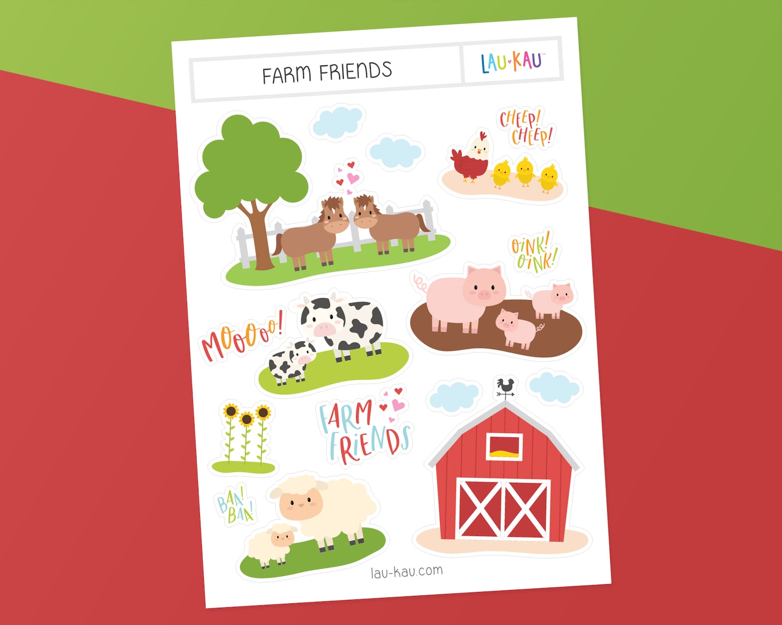 Farm Sticker Sheet Cute Stickers Cute Sticker Sheet | Etsy