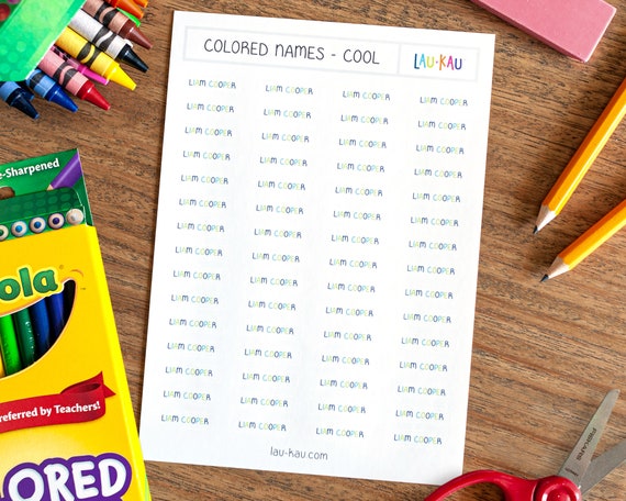 Personalized Cool Color Names Sticker Sheet Cute Stickers | Etsy