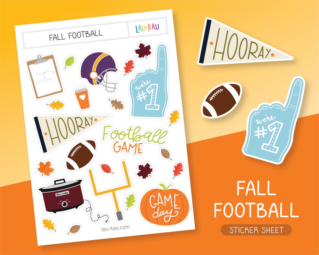 Football Sticker Sheet | Cute Stickers | Cute Sticker Sheet ...